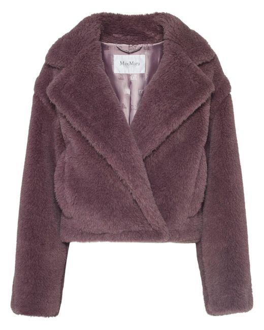 Max Mara Oggeri Teddy Short Coat in Purple | Lyst