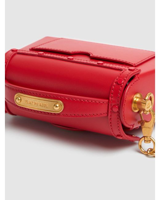 Balmain Small B-buzz Dynasty Leather Bag in Red | Lyst Balmain Small B-buzz Dynasty Leather Bag in Red | Lyst