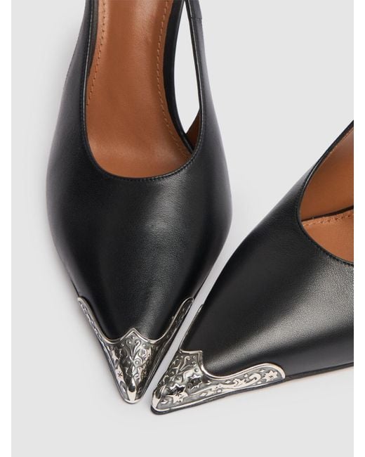 Paris Texas 105mm Jessica Leather Western Slingbacks in Metallic | Lyst