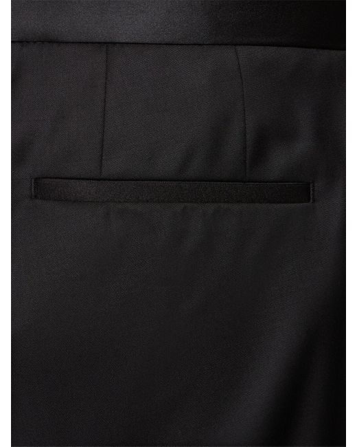 BOSS Genius Wool Tuxedo Pants in Black for Men | Lyst