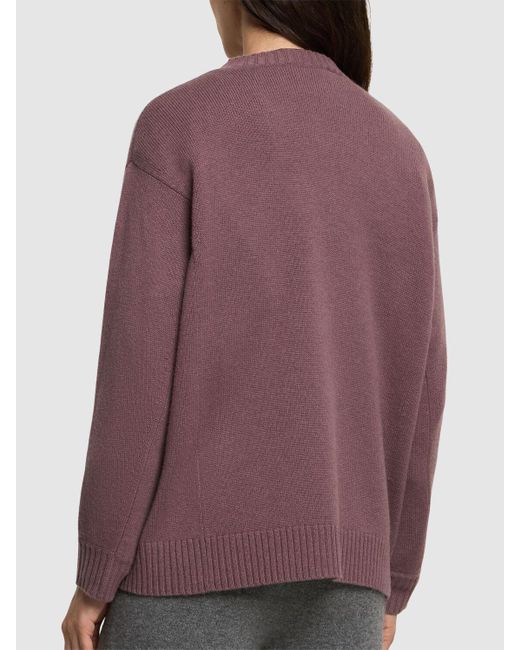 Max Mara Fido 1951 Logo Crewneck Sweater in Purple | Lyst