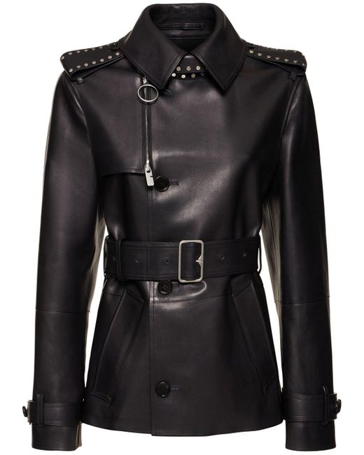 Burberry Belted Embellished Short Jacket in Black | Lyst UK