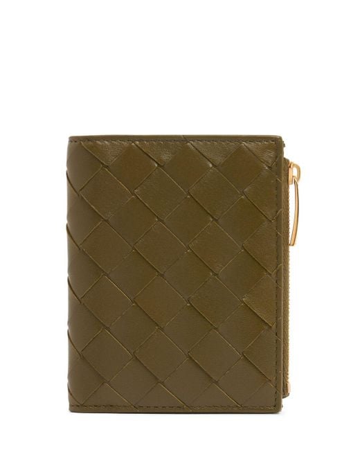 Bottega Veneta Small Intrecciato 15 Leather Wallet in Green | Lyst UK