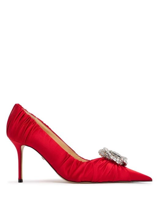 Mach & Mach 85mm Galaxy Satin Pumps in Red | Lyst