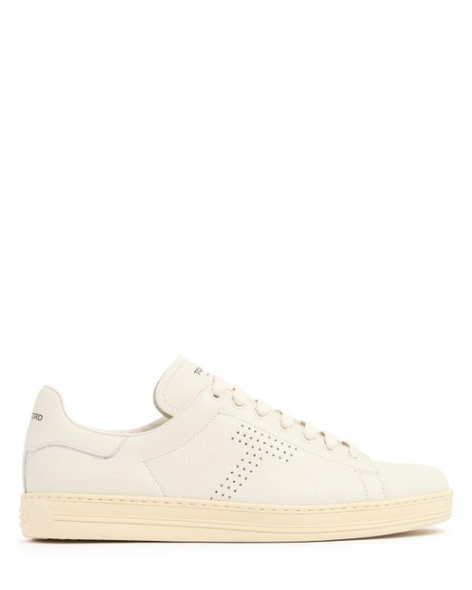 Tom Ford Warwick Grain Leather Sneaker in Natural for Men | Lyst