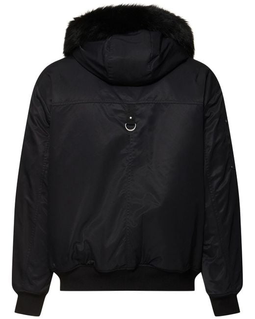 Moose Knuckles Denali Bomber Jacket W/ Shearling in Black for Men | Lyst