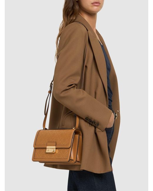 Tory Burch T Monogram Leather Shoulder Bag in Brown | Lyst