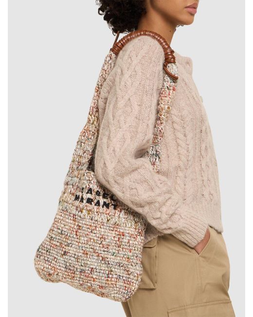 Isabel Marant Small Praia Crochet Tote Bag in White | Lyst