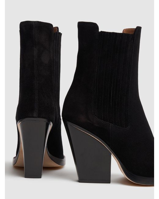 Paris Texas 100mm Dallas Suede Western Boots in Black | Lyst