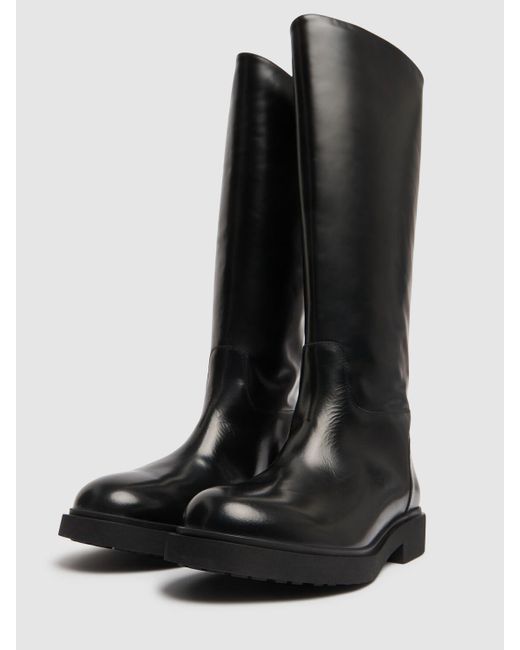 LEGRES 20mm Leather Riding Boots in Black | Lyst