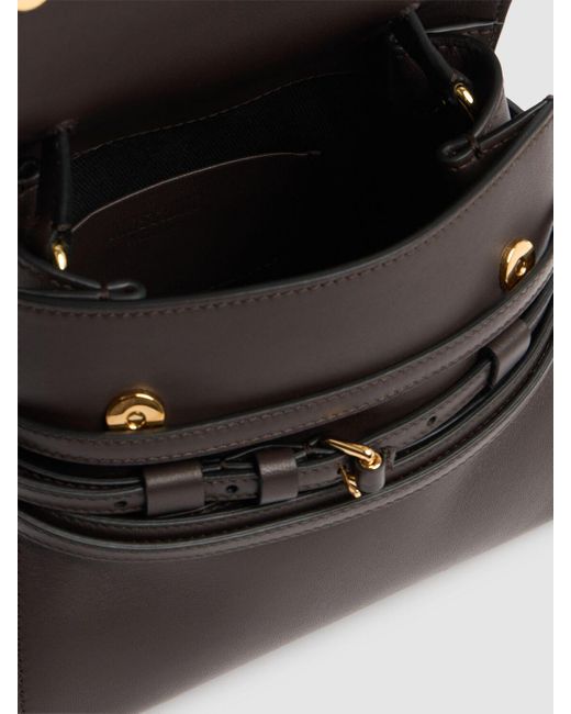 Moschino Mini Tie Me Leather Top Handle Bag in Black | Lyst