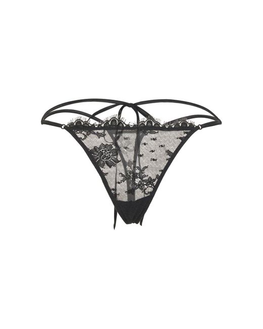 Kiki De Montparnasse Jolie Lace Thong In Grey Lyst Uk
