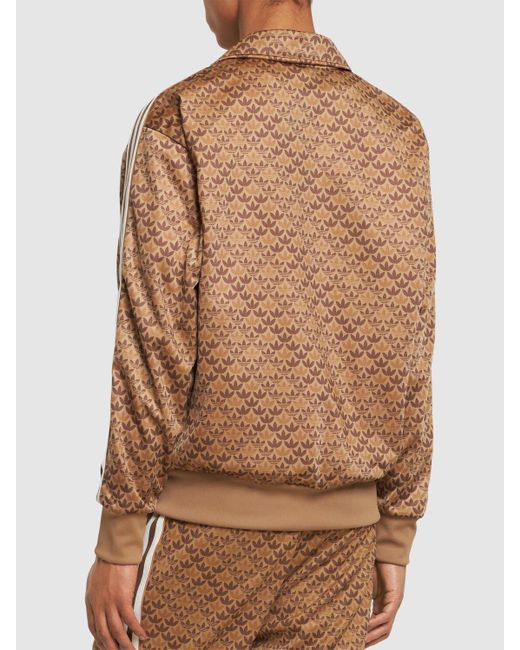 adidas Originals Monogram Tech Track Top in Brown for Men | Lyst