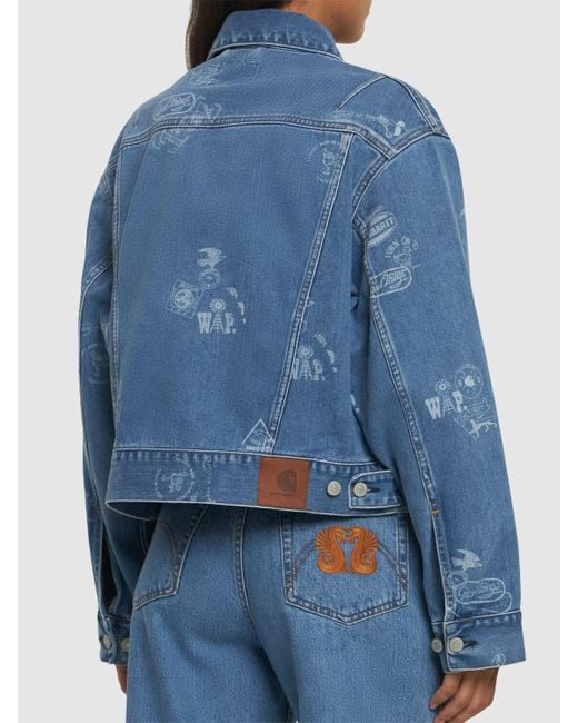 Carhartt Maitland Stamp Denim Jacket in Blue | Lyst