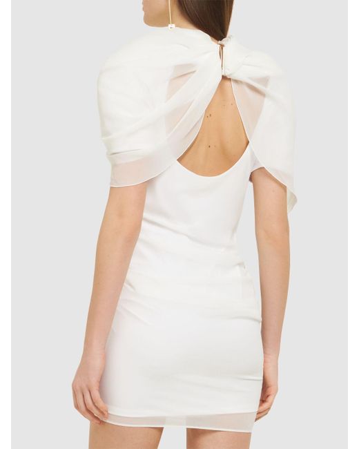 Jacquemus La Robe Castagna Draped Satin Dress in White | Lyst