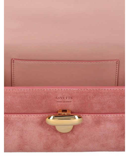 SAVETTE Lvr Exclusive The Symmetry Leather Bag in Pink | Lyst