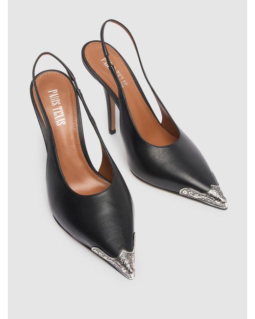 Paris Texas 105mm Jessica Leather Western Slingbacks in Metallic | Lyst