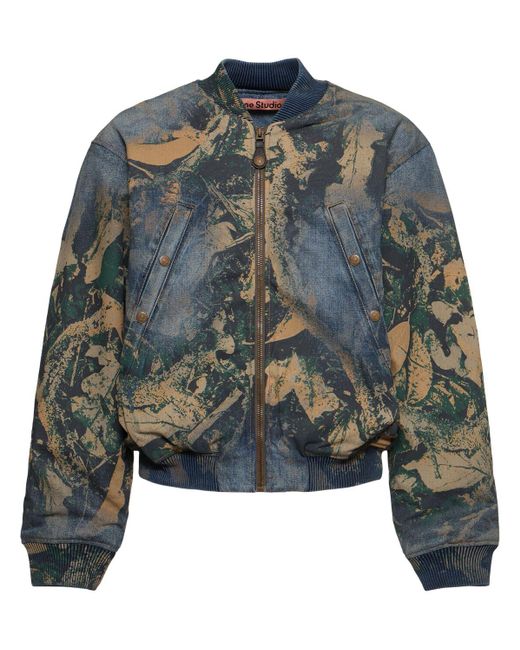 Acne Studios Oliev Messy Oak Denim Bomber Jacket in Blue for Men | Lyst