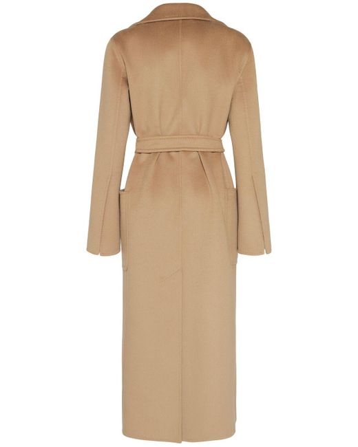 Max Mara Artur Belted Cashmere Coat in Natural | Lyst