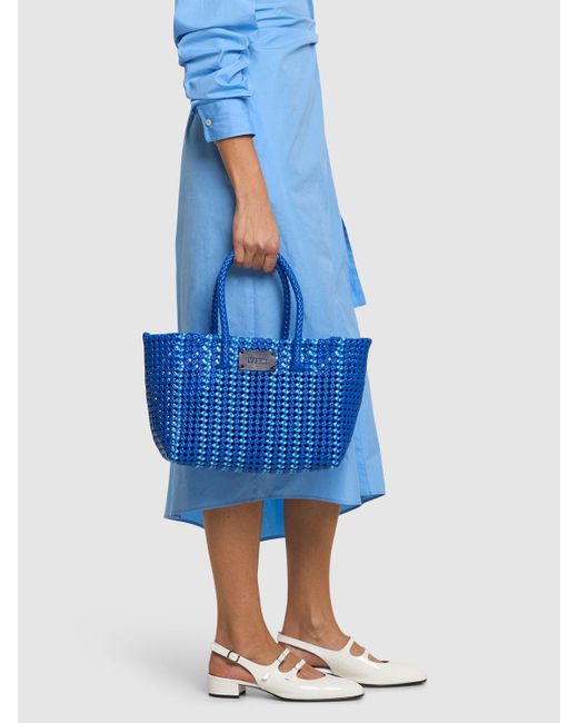 MSGM Medium Mesh Tote Bag in Blue | Lyst