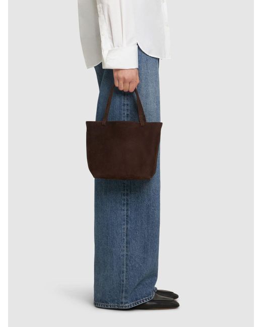 The Row Small Park Grain Leather Tote Bag in Brown | Lyst