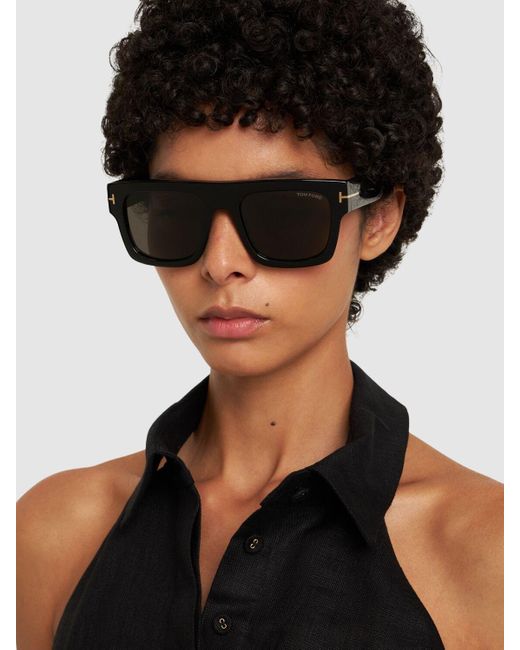 Tom Ford Fausto Squared Acetate Sunglasses in Gray | Lyst