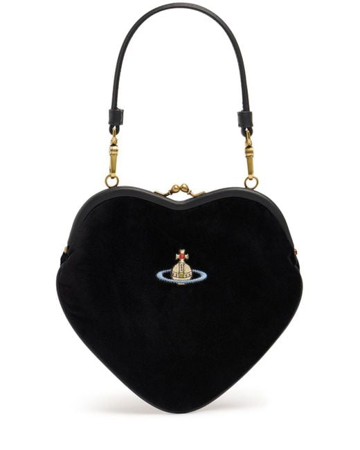 Vivienne Westwood Belle Heart Frame Velvet Purse Unique in Black | Lyst