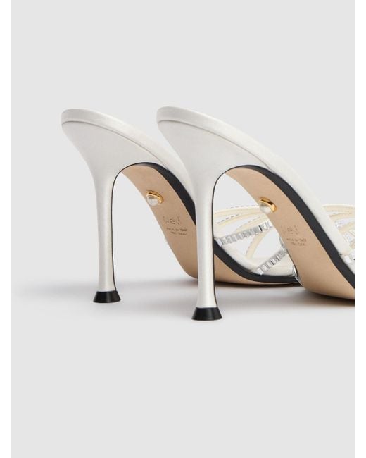 ALEVI 95Mm Soraya Satin Mules in White | Lyst