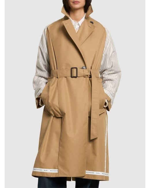 Weekend by Maxmara Canasta Reversible Gabardine Trench Coat in Natural | Lyst