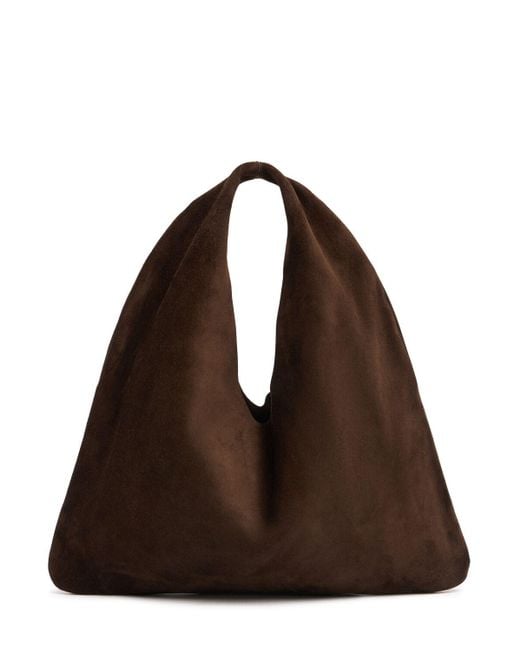 The Row Small Bindle Suede Shoulder Bag in Brown | Lyst