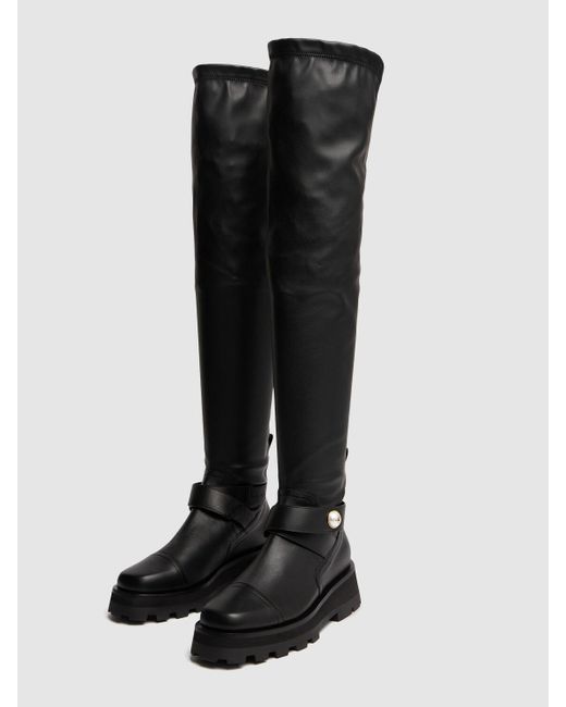 Jimmy Choo 40Mm Meena Leather Boots in Black | Lyst