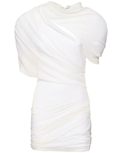 Jacquemus La Robe Castagna Draped Satin Dress in White | Lyst