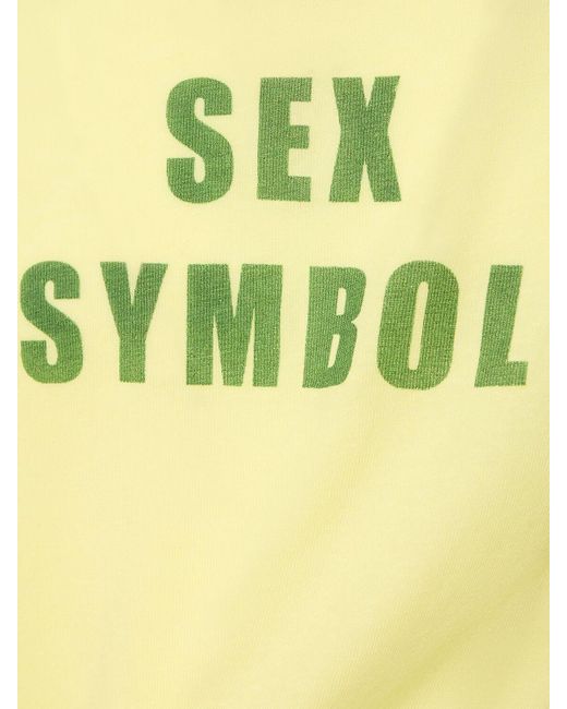 Jaded London Sex Symbol Flocked Viscose T Shirt In Yellow For Men Lyst