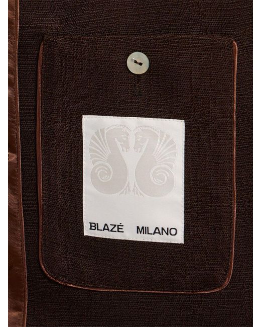 Blazé Milano Ariosa Everyday Double Breast Blazer in Brown | Lyst UK