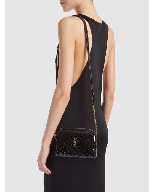 Saint Laurent Mini Gaby Patent Leather Shoulder Bag in Black | Lyst