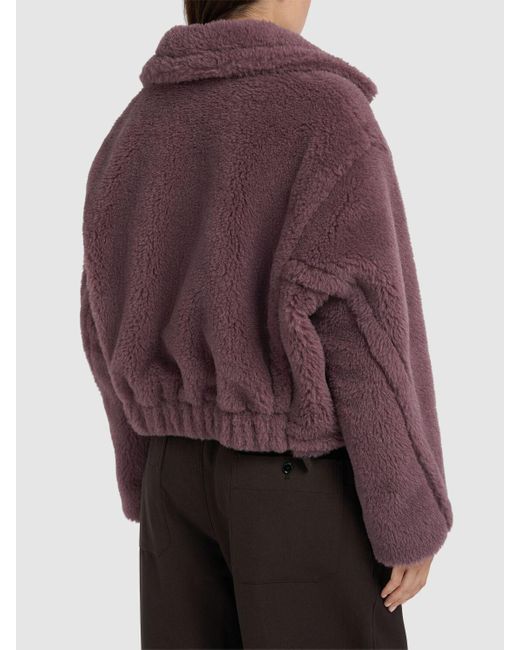 Max Mara Oggeri Teddy Short Coat in Purple | Lyst