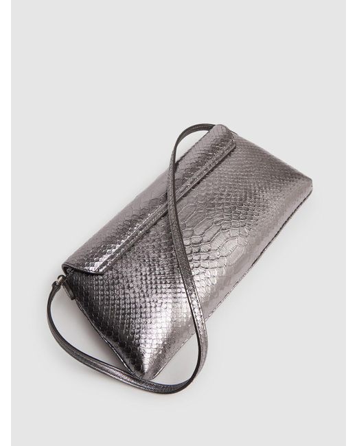 Jimmy Choo E/W Diamond Embossed Leather Bag/ Unique in Metallic | Lyst