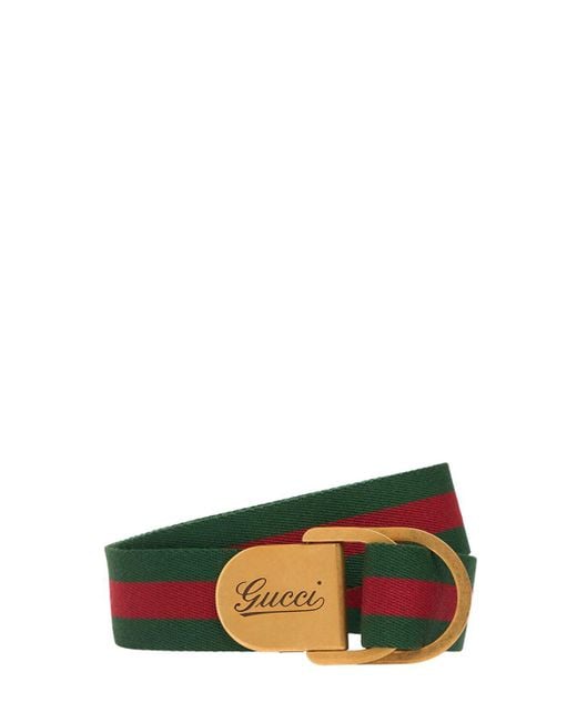 Gucci 4cm D Ring Reversible Leather Belt in Green for Men | Lyst