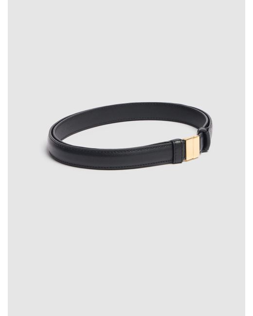 TOTEME Slide Clasp Leather Belt in White | Lyst
