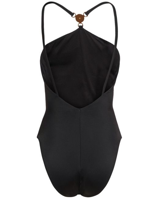 Versace Lycra Halter Neck One Piece Swimsuit In Black Lyst