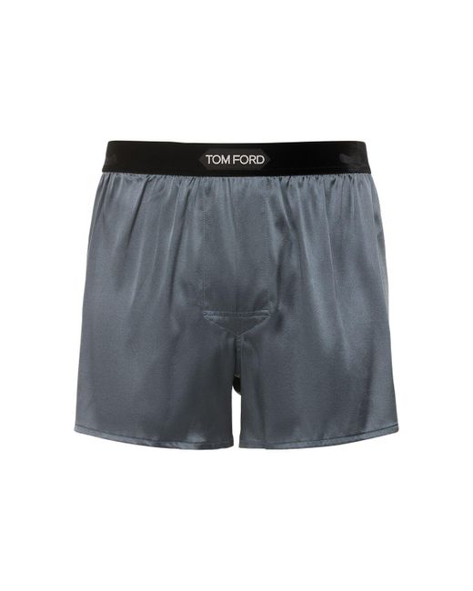 Tom Ford Silk Satin Boxer Briefs In Dark Grey Gray For Men Lyst