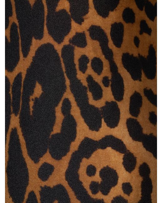 Tom Ford Leopard Print Jersey One Piece Swimsuit in Brown | Lyst