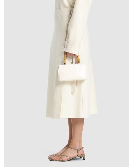 Jil Sander Mini Goji Bamboo Leather Bag in Natural | Lyst