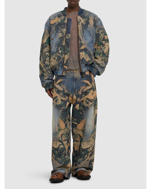 Acne Studios Oliev Messy Oak Denim Bomber Jacket in Blue for Men | Lyst