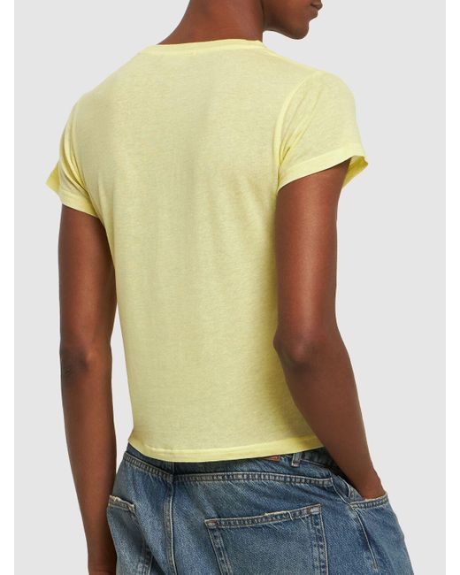 Jaded London Sex Symbol Flocked Viscose T Shirt In Yellow For Men Lyst