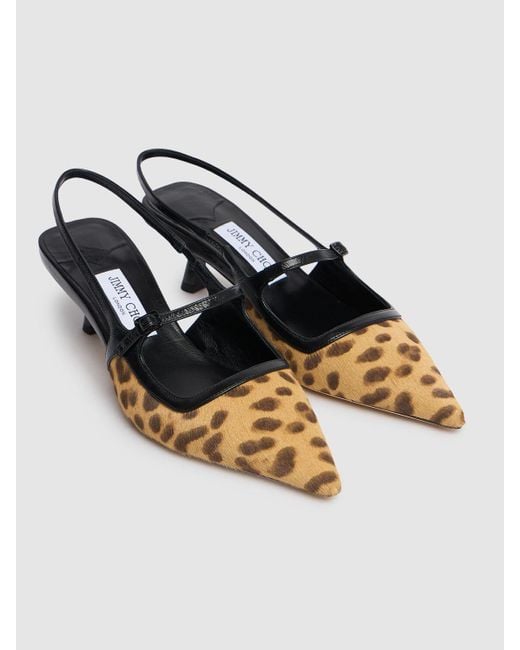 Jimmy Choo 45Mm Didi Pony Skin Slingbacks in Natural | Lyst