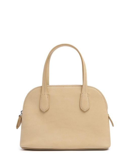 The Row Ingrid Saddle Shiny Leather Bag in Natural | Lyst