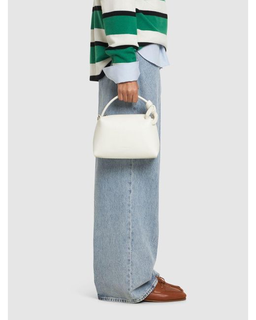 JW Anderson Small Corner Leather Top Handle Bag in Natural | Lyst