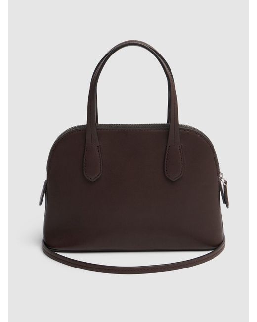 The Row Ingrid Saddle Shiny Leather Bag in Brown | Lyst