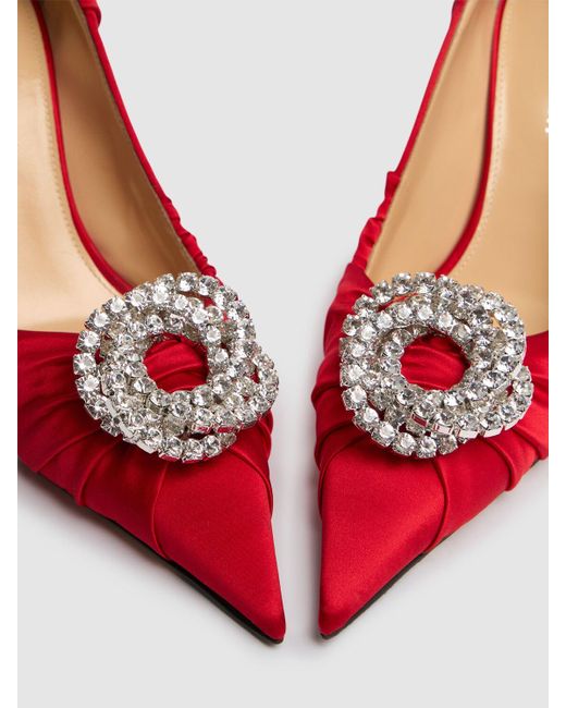 Mach & Mach 85mm Galaxy Satin Pumps in Red | Lyst
